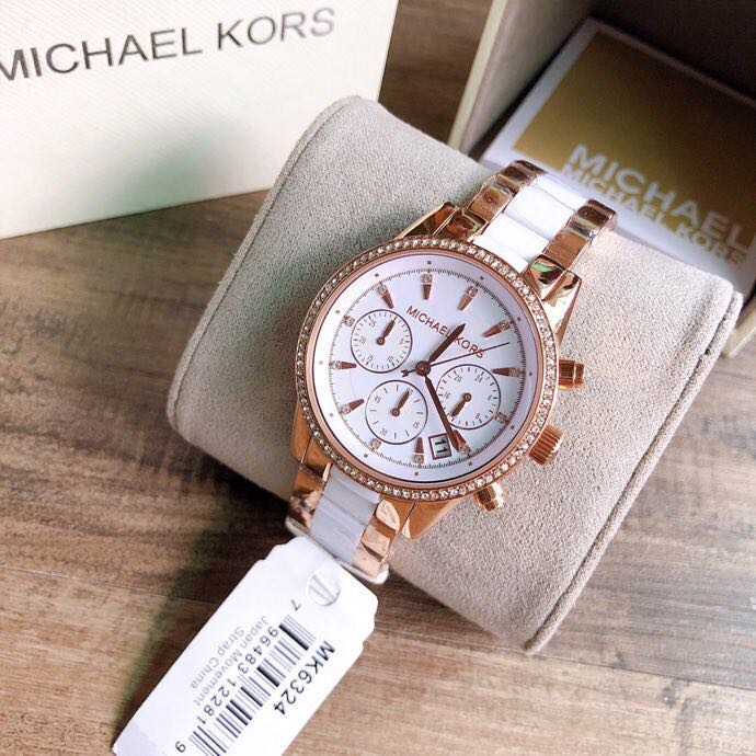 Michael Kors Women s Ritz Rose Gold Chronograph Watch MK6324 Shopee Malaysia