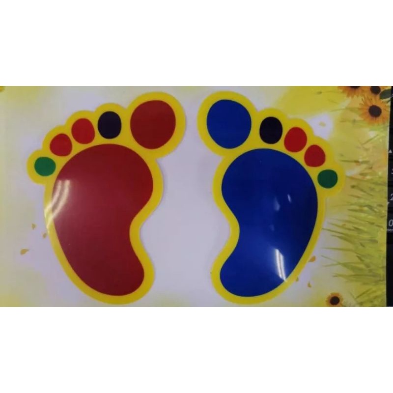 Sticker tapak kaki red and blue size 150mm color 4pcs per pkg | Shopee ...