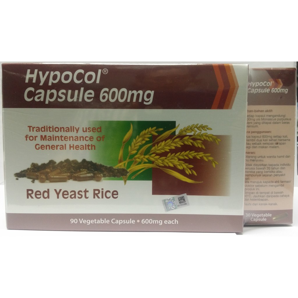 [CLEARANCE]HypoCol Capsule 600mg Red Yeast Rice (90's x 2 + 30's / 90's ...