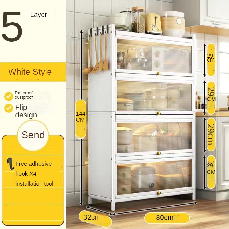 Kitchen Storage Cabinets Clamshell Cabinets with Doors Floor-to-ceiling ...