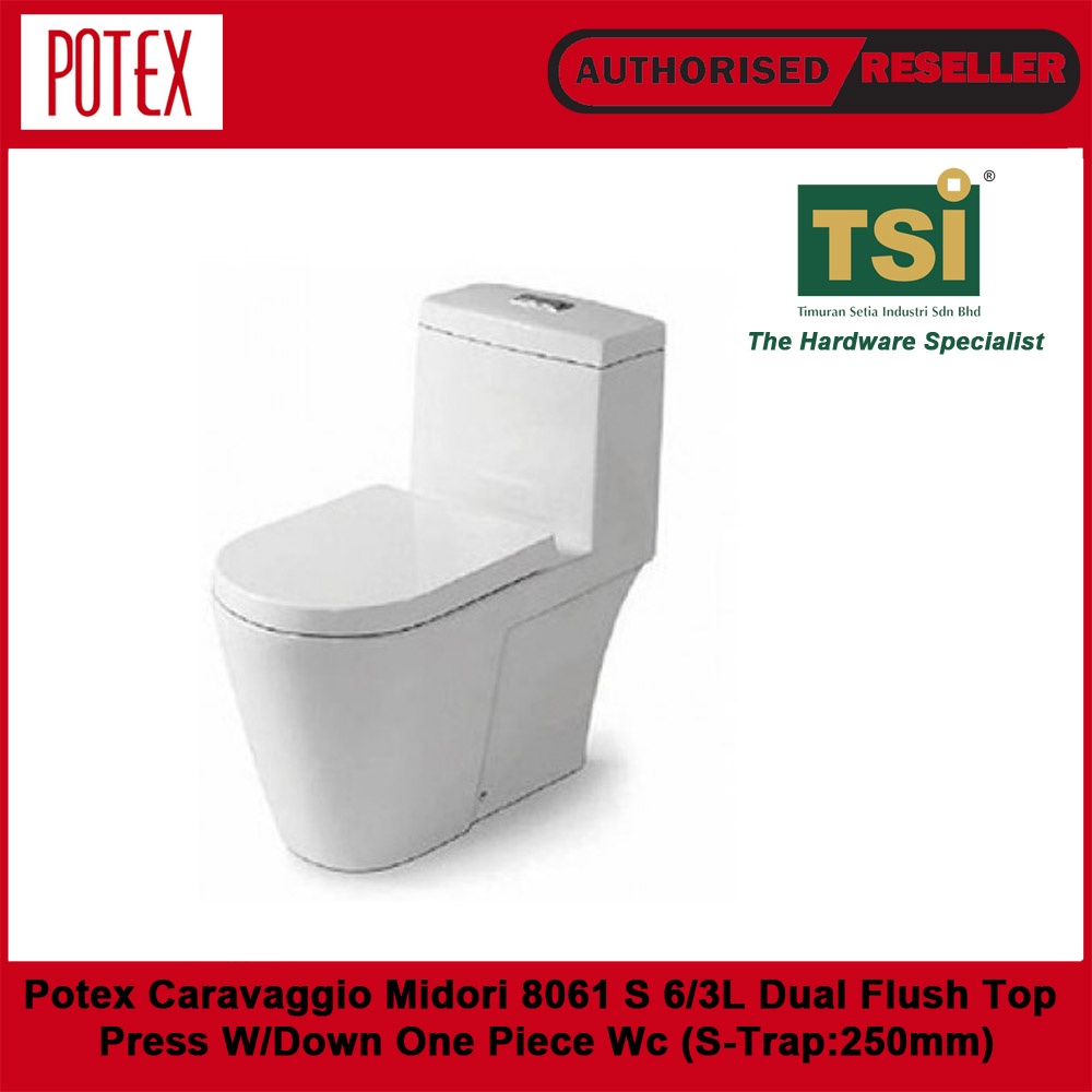 Potex Caravaggio Midori 8061 S 6/3L Dual Flush Top Press W/Down One ...