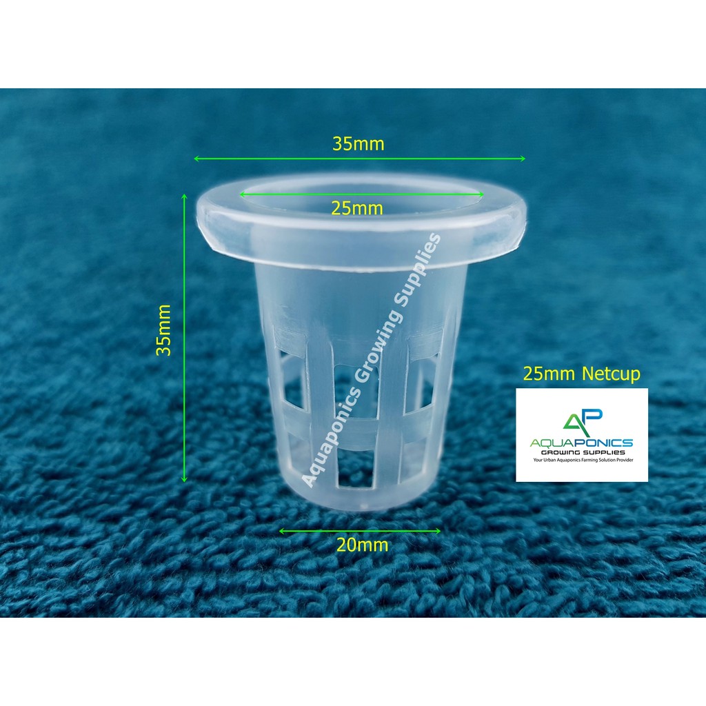 25mm Net Cup - 100pcs Aquaponics Hydroponics Net Pot Mesh Basket ...