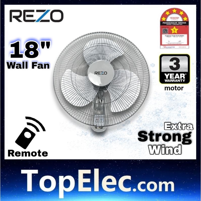 REZO 18" INCH REGULATOR (U10) / REMOTE CONTROL (U20) WALL FAN, KIPAS ...