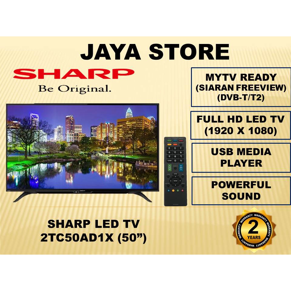 Sharp 50" inch / Inci FULL HD LED TV - 2TC50AD1X (MYTV BUILT-IN)(SIARAN FREEVIEW) | Shopee Malaysia