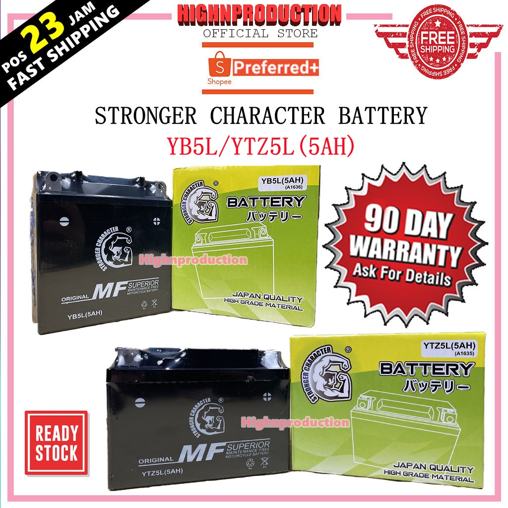 BATTERY YB5L/YTZ5S/YTZ5L (5AH) BATTERY LC135/Y15/EX5/FZ150/WAVE100 ...