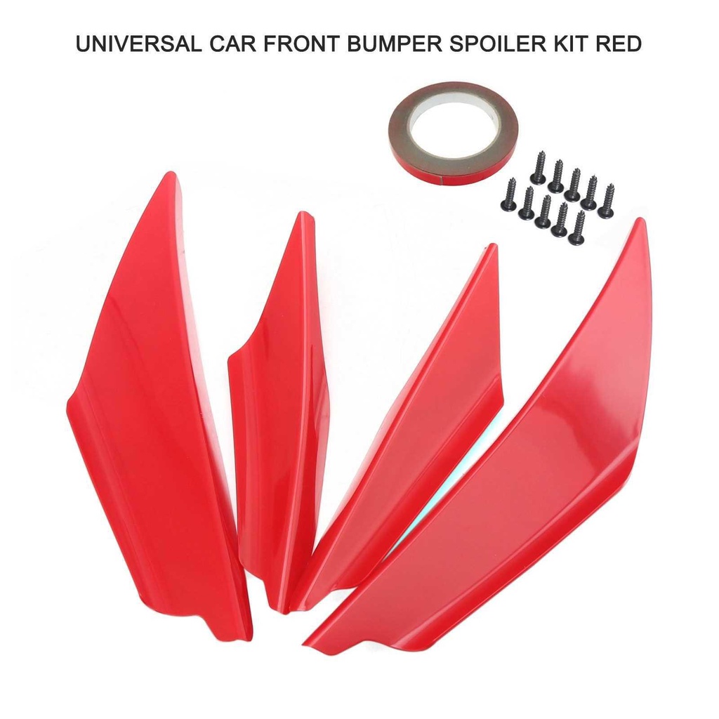 Universal Car Front Bumper Spoiler Lip Splitter Fin Splitters Body ...