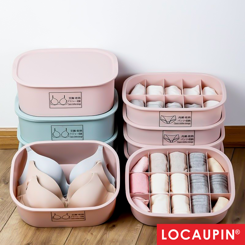 Box Locaupin Storage Wardrobe Underwear Bra Panty Socks Drawer Storage Box (With Cover) | Shopee ...