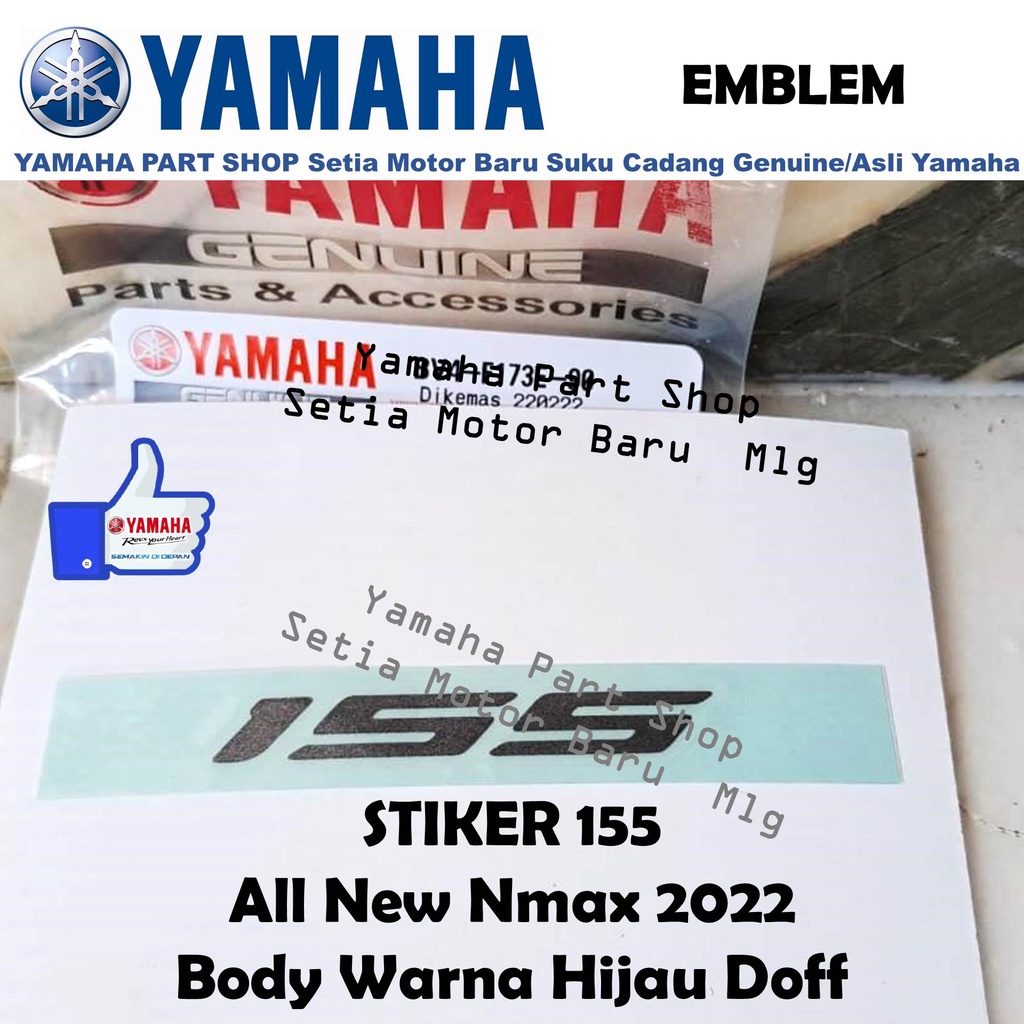 HIJAU Emblem Sticker Logo 155 B6H-90 All New Nmax N Max Body Green Doff ...