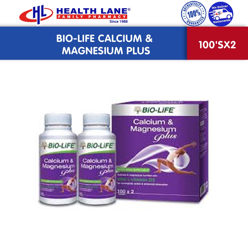 Bio-Life Calcium & Magnesium Plus (100's x 2) | Shopee Malaysia