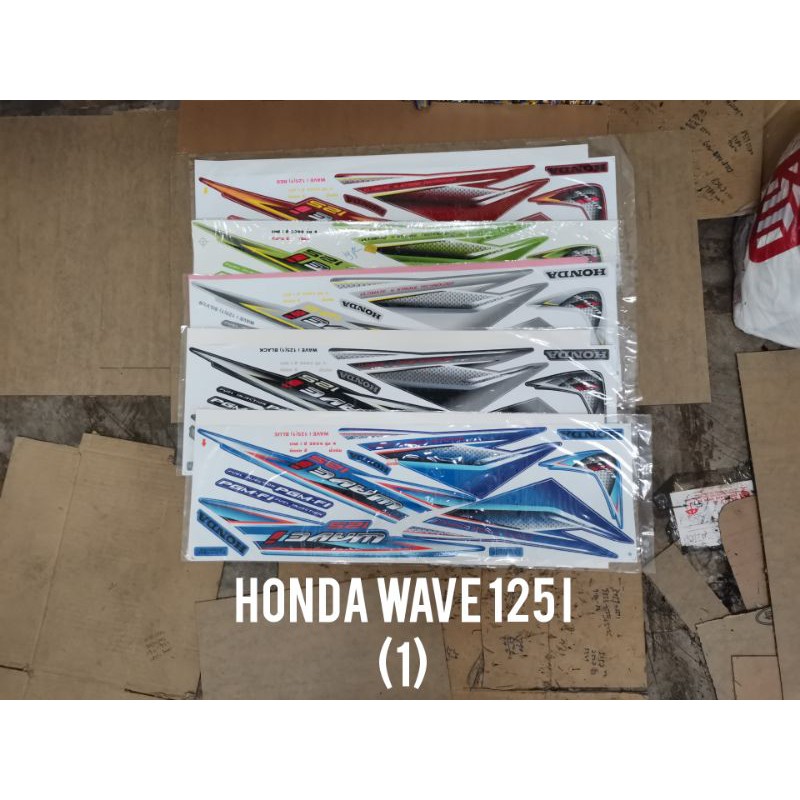 HONDA WAVE 125 I (1) BODY STICKER SET - DECAL MOTORCYCLE STRIPE HONDA ...