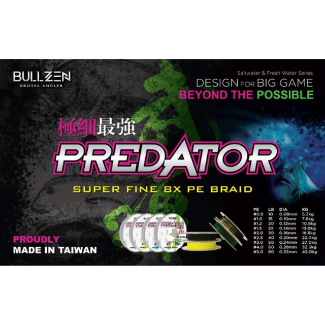 👉BULLZEN PREDATOR PE X8 BRAID 👈 | Shopee Malaysia