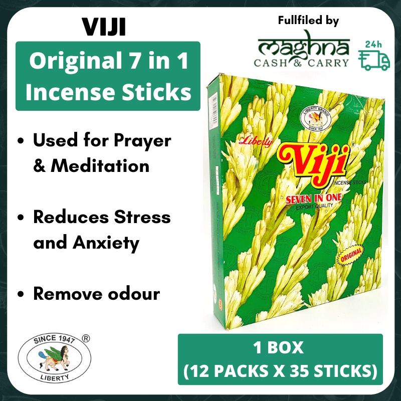 Viji (Agarbatti) Original 7 in 1 Incense Sticks - 1 box (12 packs x 35 ...