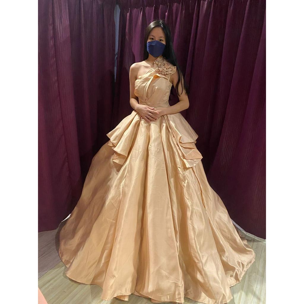 SKIN TONE SATIN LUXURY GOWN Wedding Gown | Shopee Malaysia