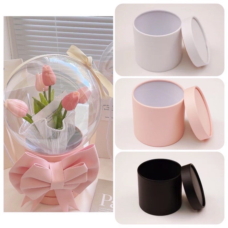 READY STOCK 【12cm】 BIG RIBBON 大蝴蝶结 Flower Box Round Flower Box Round Box Gift Surprise Box Kotak ...
