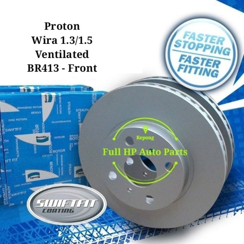 Original Bendix BR413 Front Disc Rotor - Proton Wira 1.3/1.5 | Shopee Malaysia