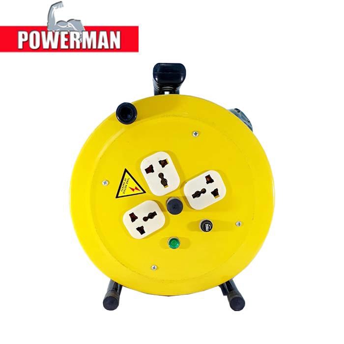 PROFESSIONAL ELECTRIC EXTENSION CABLE REEL METAL with 3 GANG SOCKET 25 ...