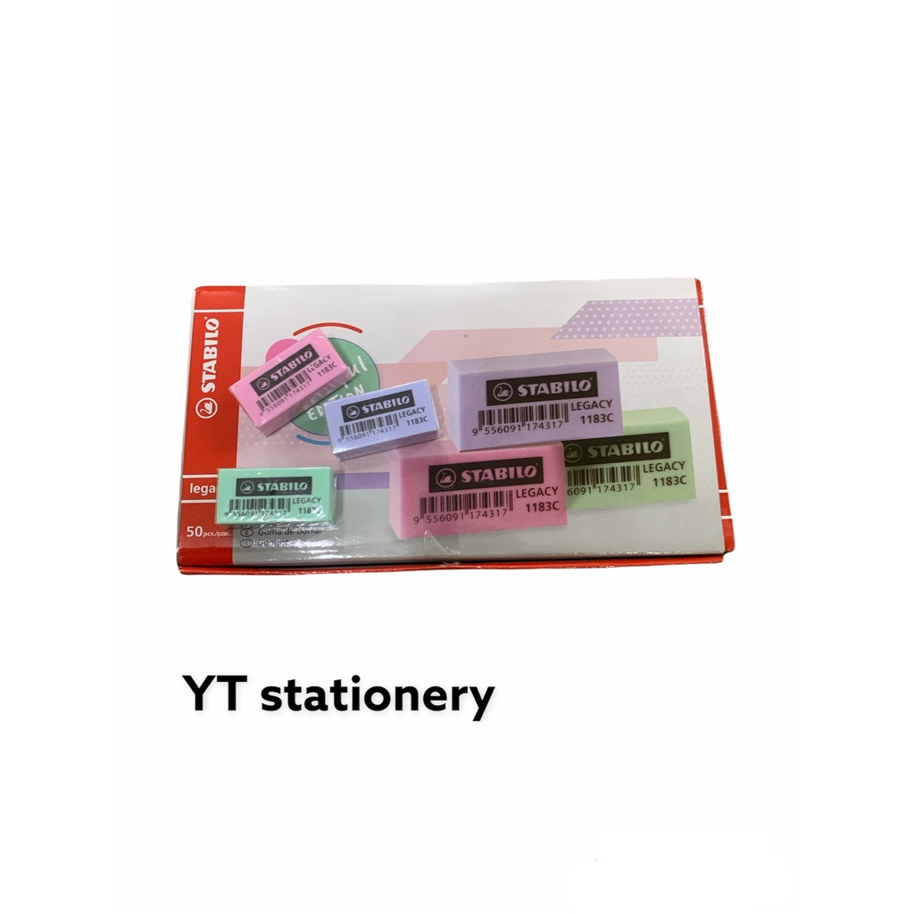 Stabilo Eraser Legacy 1183C Colorful Edition (1box 50 pcs) | Shopee ...