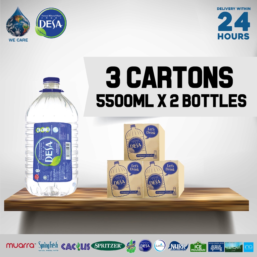DESA Mineral Water (5500ml x 2 Bottles x 3 Cartons) | Shopee Malaysia