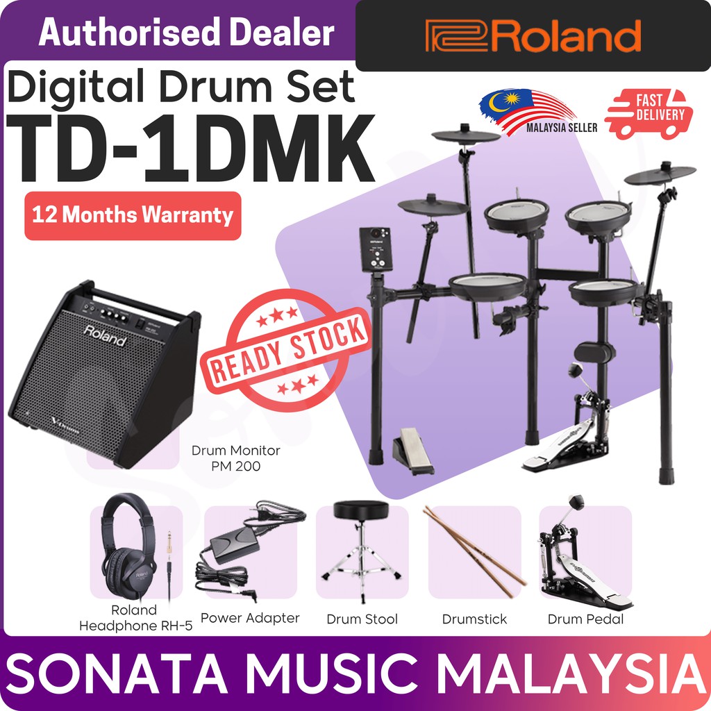 Roland TD-1DMK Electronic Digital Drum Set RH-5 Headphones (TD1DMK /RH5/ 1DMK) | Shopee Malaysia