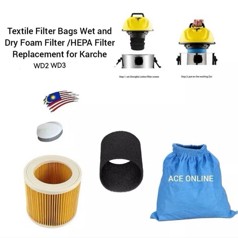 Textile Filter Bags Wet and Dry Foam Filter /HEPA Filter Replacement ...