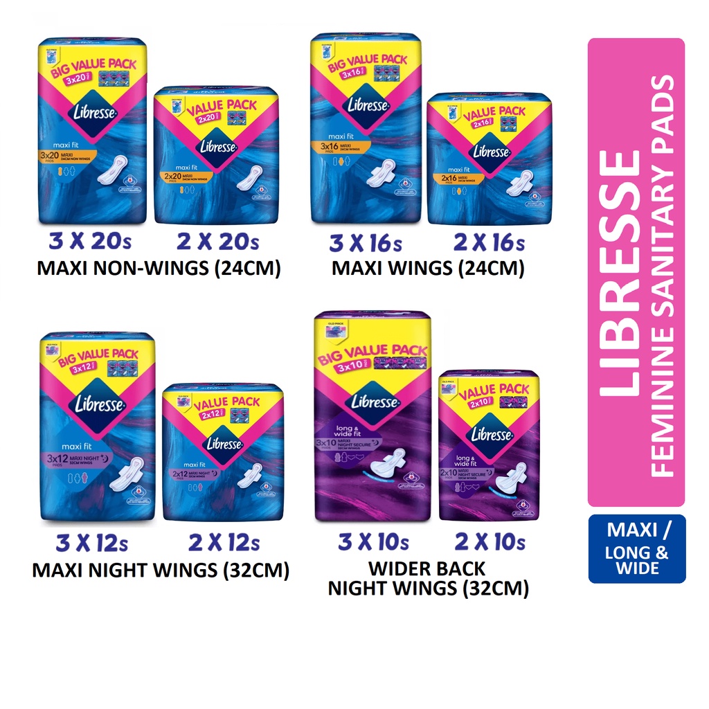 [PROMO] Libresse Feminine Sanitary Pads 24cm/32cm/41cm (Maxi / Long ...