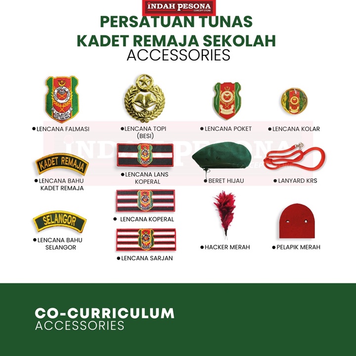 Indah Pesona School Accessories Co-Curriculum Full Set Tunas Kadet ...