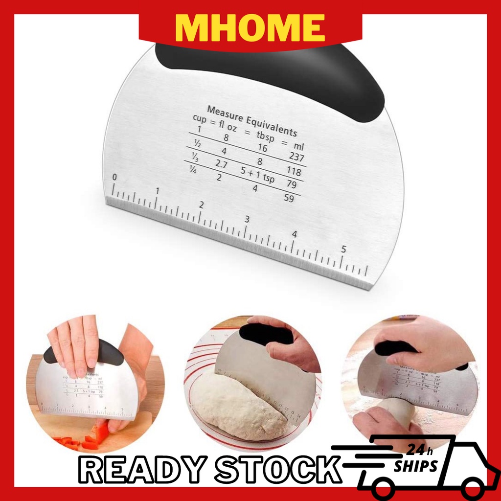 Stainless Steel Dough Scraper Dough Cutter DIY Baking Shaving Cutter ...