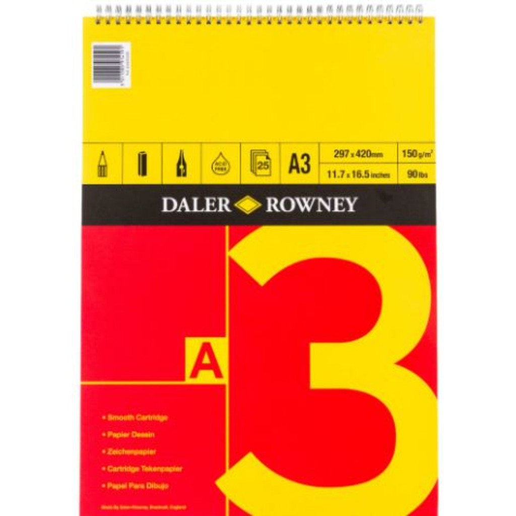 Daler Rowney A3 150gsm Red & Yellow Sketch Pad 405010300 | Shopee Malaysia