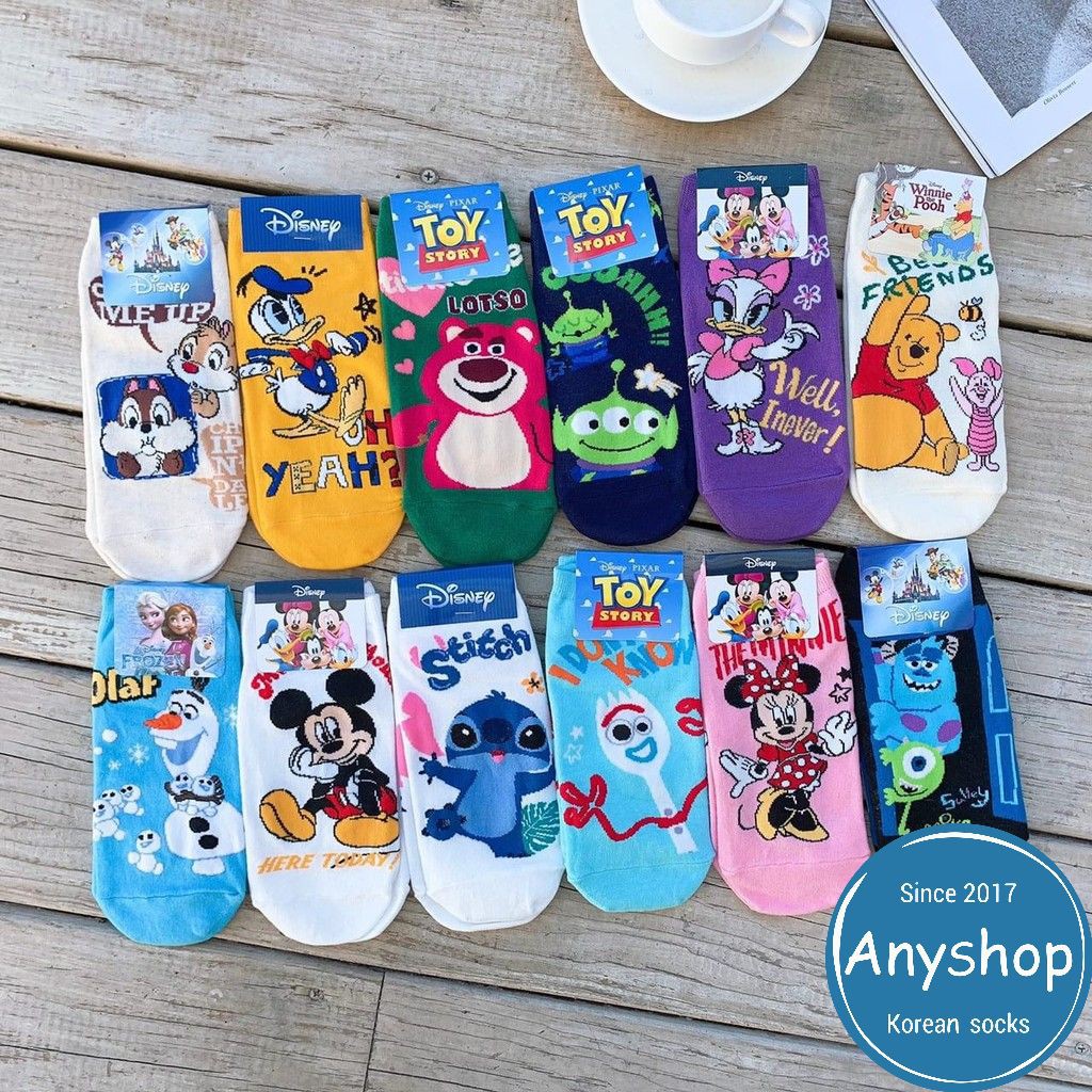 Anyshop Korean Socks Disney Character Snow Treasure Fork Pure Cotton ...
