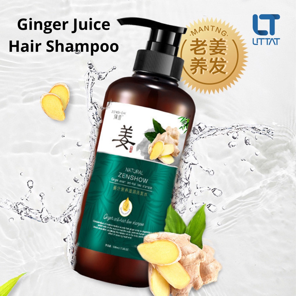 ZENSHOW Herbal Ginger Shampoo Ginger Juice Hair Regrowth Shampoo Hair Loss Treatment Shampoo ...