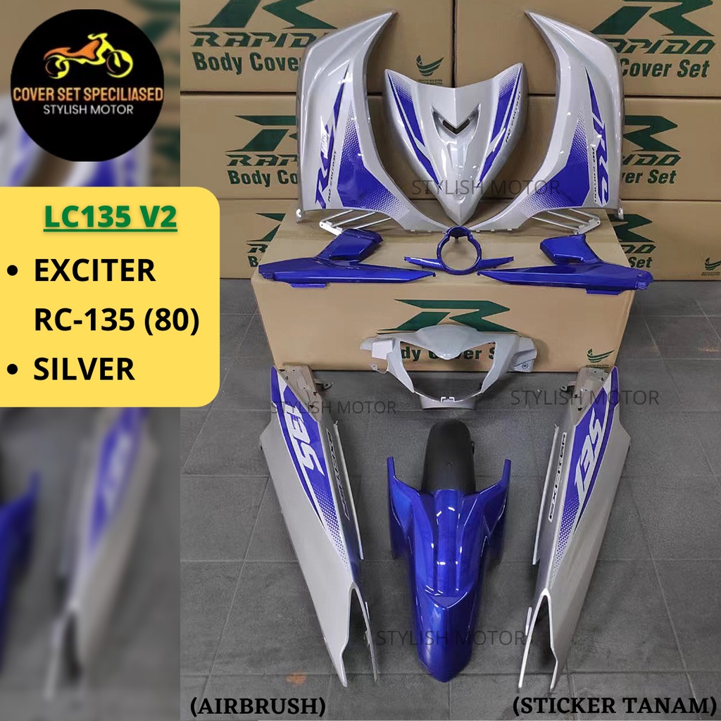 LC135 V2 4S 5S ES EXCITER RC-135 (80) SLIVER RAPIDO COVER SET (STICKER ...