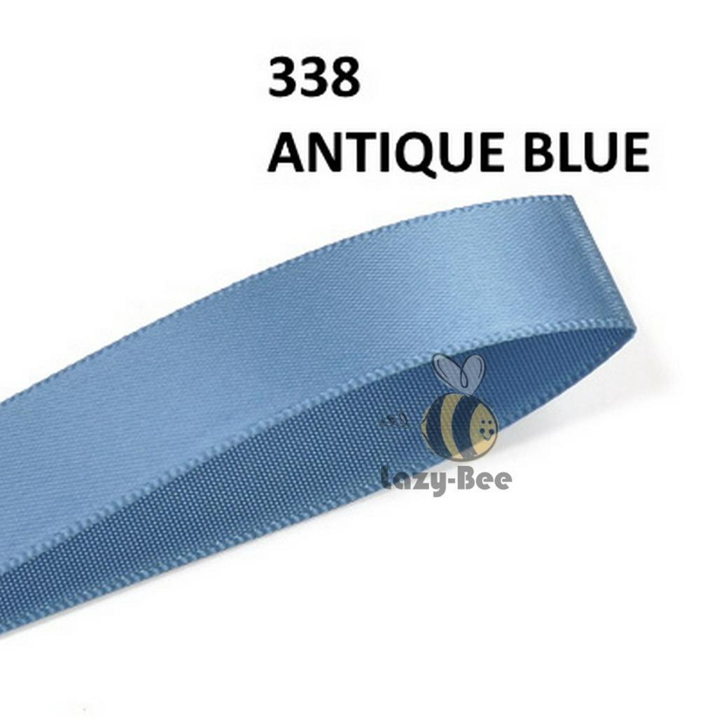 BLUE BIRU 2.5cm 3.8cm 5cm Premium Double Face Satin Ribbon Craft ...