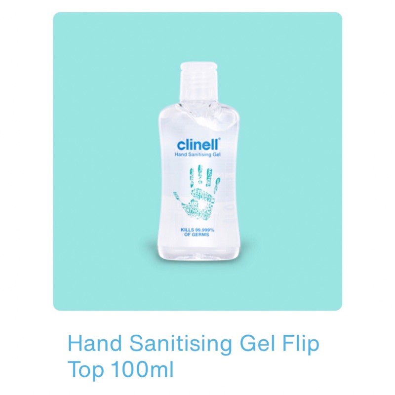 Clinell Hand Sanitising Gel Flip Top 100ml Kills 99.999% (Alcohol Based ...