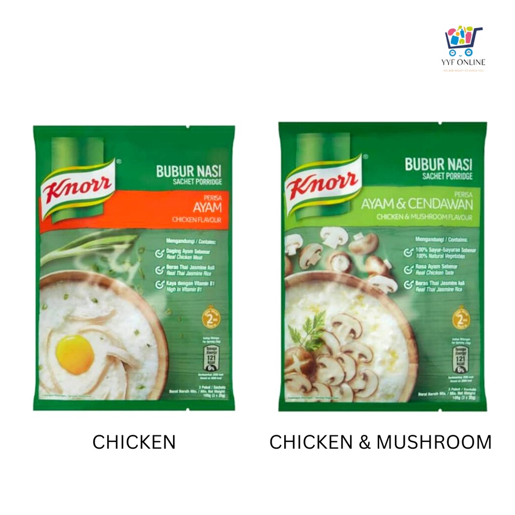 Knorr Instant Porridge Chicken Flavor Bubur Nasi Perisa Ayam (3 x 35g ...