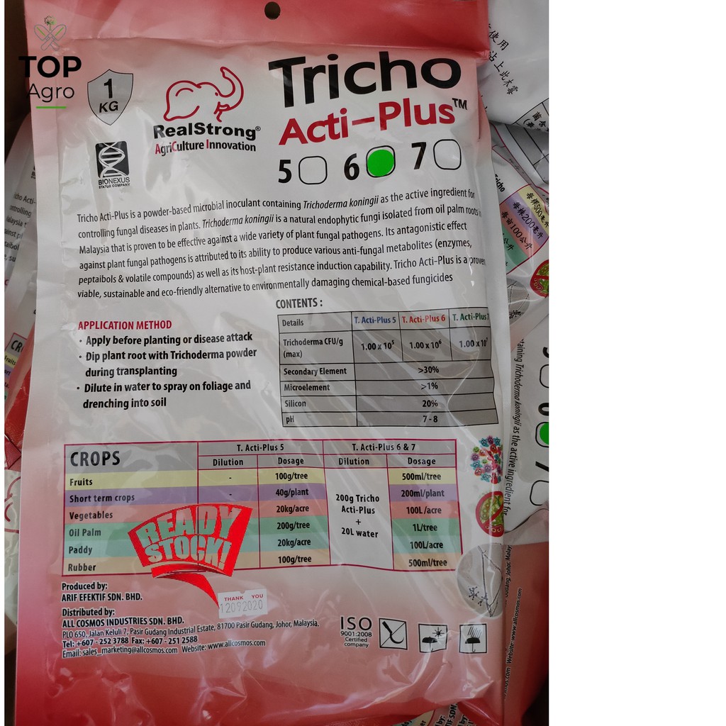 Tricho Acti Plus 6 and 7 - Trichoderma organic Fungicide 1KG | Shopee ...