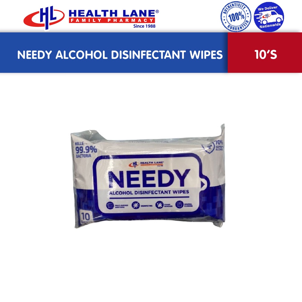 Needy Alcohol Disinfectant Wipes (10's) | Shopee Malaysia