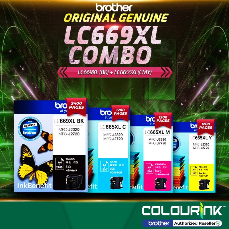Brother LC669XL LC665XL Original Combo Set (BCMY) MFC-J2320/MFC-J2720 LC665 LC663 LC669 | Shopee ...