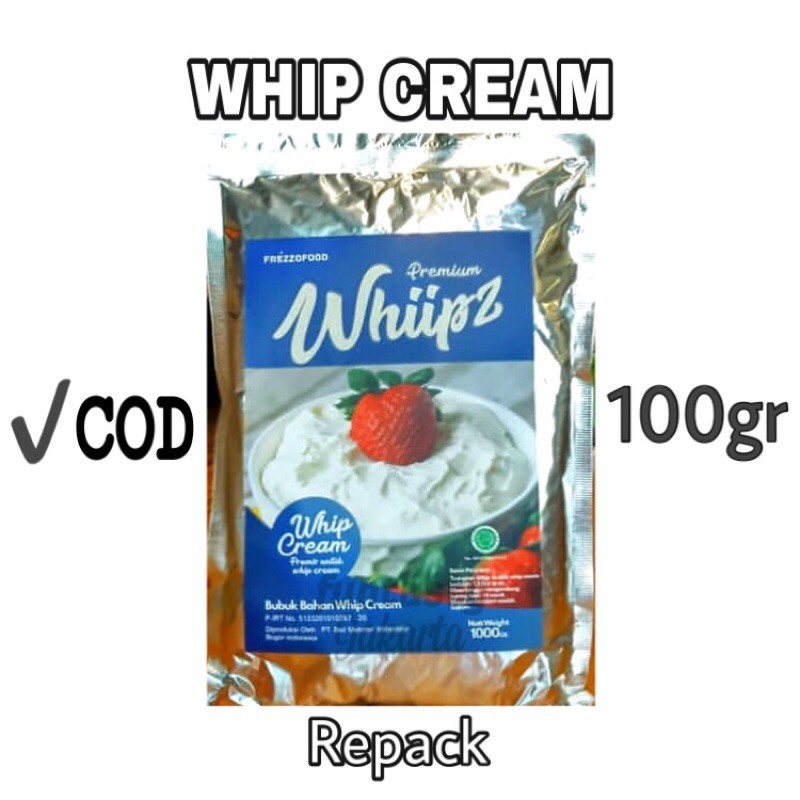 100gr whipped cream whip halal bpom whip Instant cream Powder topping ...