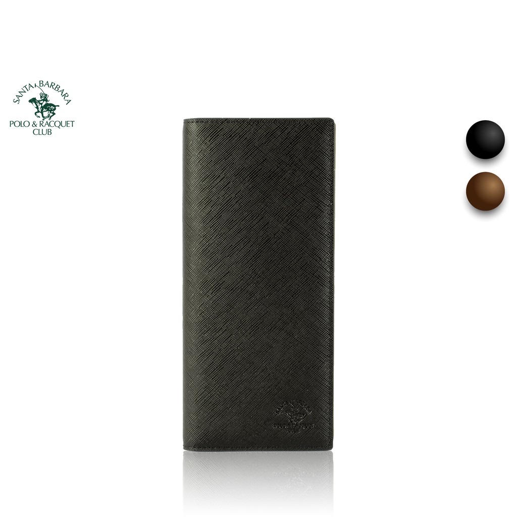 Santa Barbara Polo & Racquet Club Men's Saffiano Vertical Bi Fold Long ...