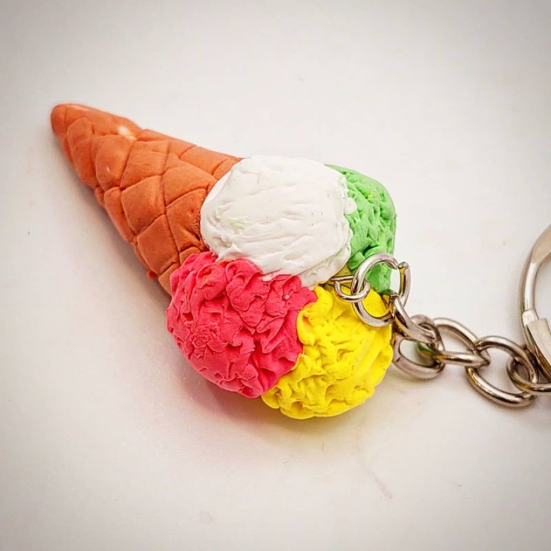 Kawaii Handmade Rainbow Ice Cream Keychain | Shopee Malaysia
