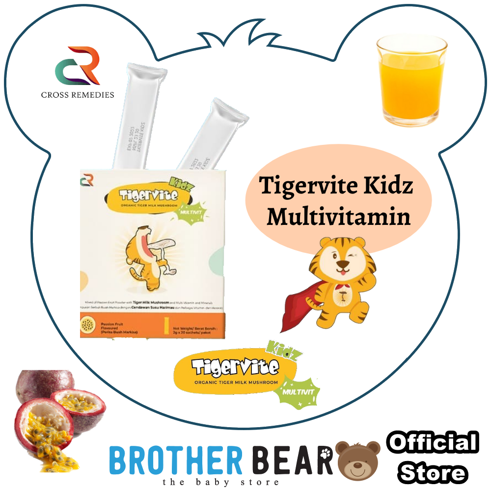 Tigervite Kidz Multivitamin Organic Tiger Milk Mushroom (1Sachet/ 3 ...