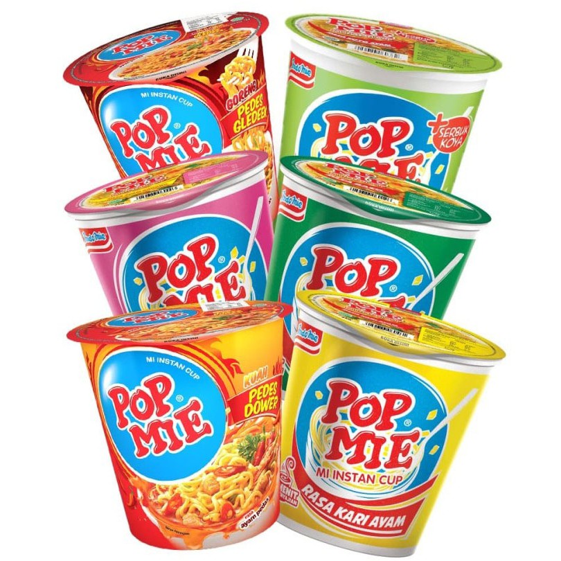 POP MIE MI INSTAN CUP INDOMIE 75G RASA KARI AYAM & RASA SOTO AYAM ...