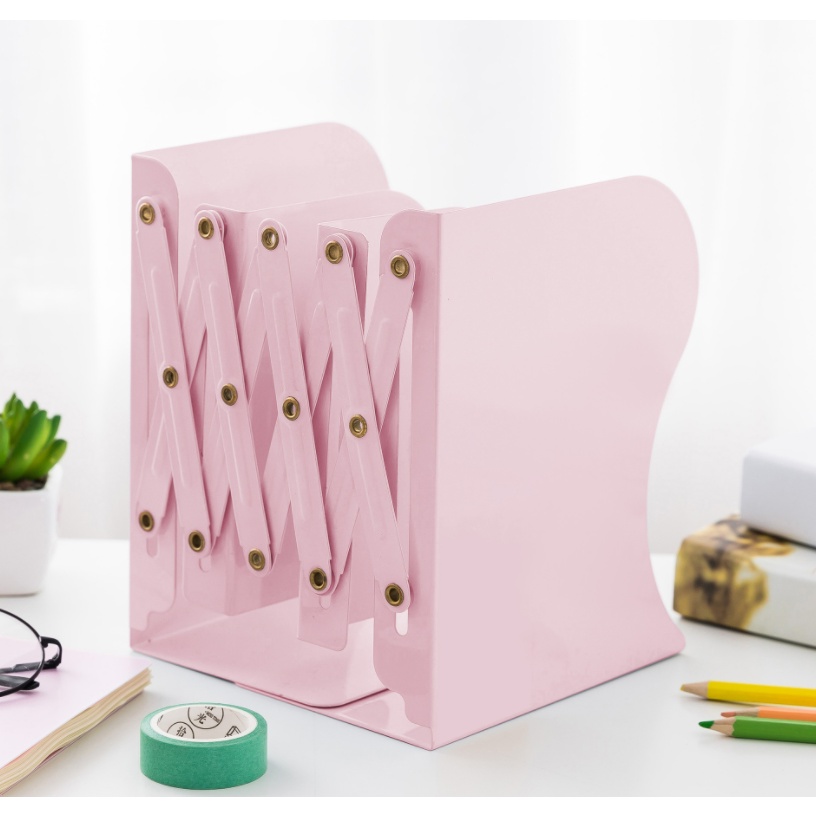 Expandable Metal Book Stand Adjustable Bookshelf Book Rack Support ...