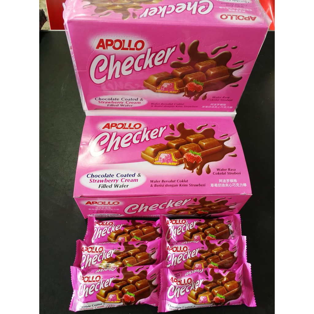 NEW APOLLO CHECKER STRAWBERRY 24PCS X 18G | Shopee Malaysia