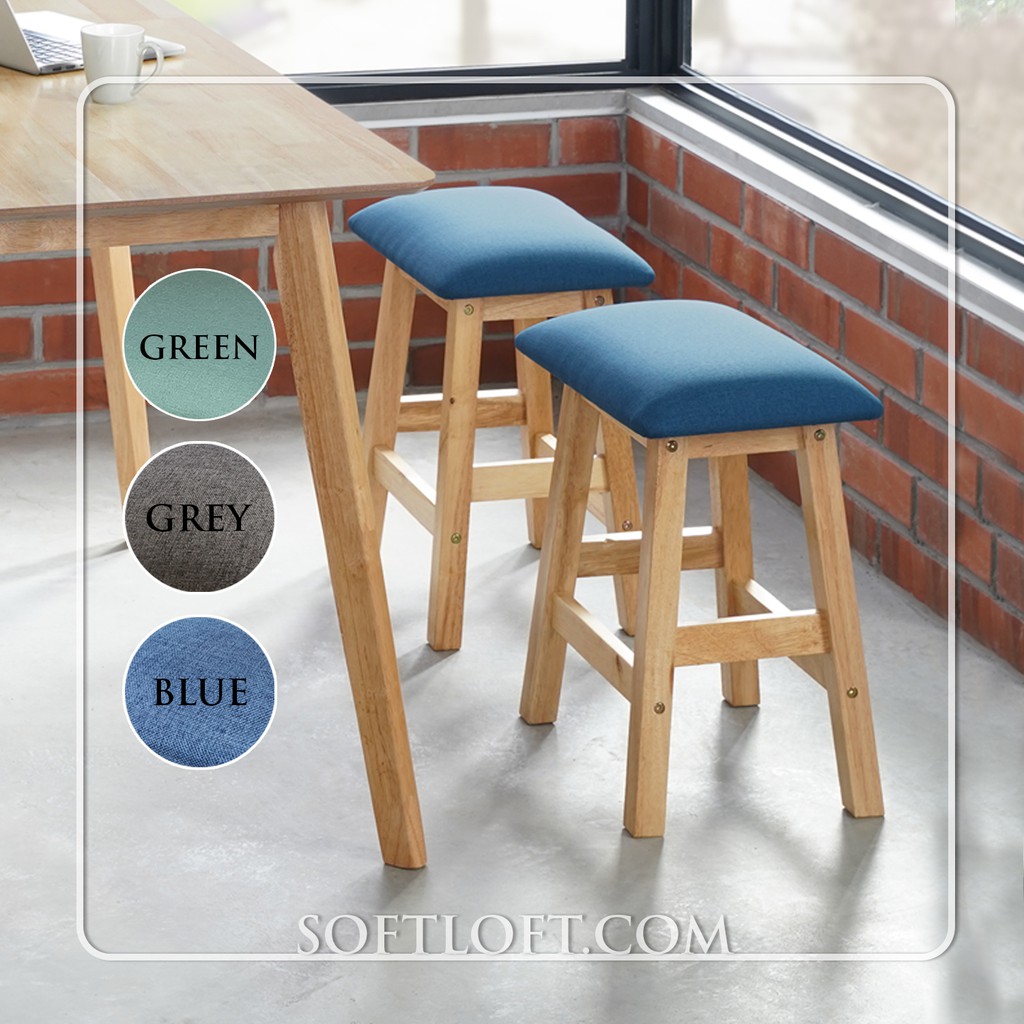 Peter Stool 470mm Solid Wooden Dining Saddle Bar Counter Study Bench ...