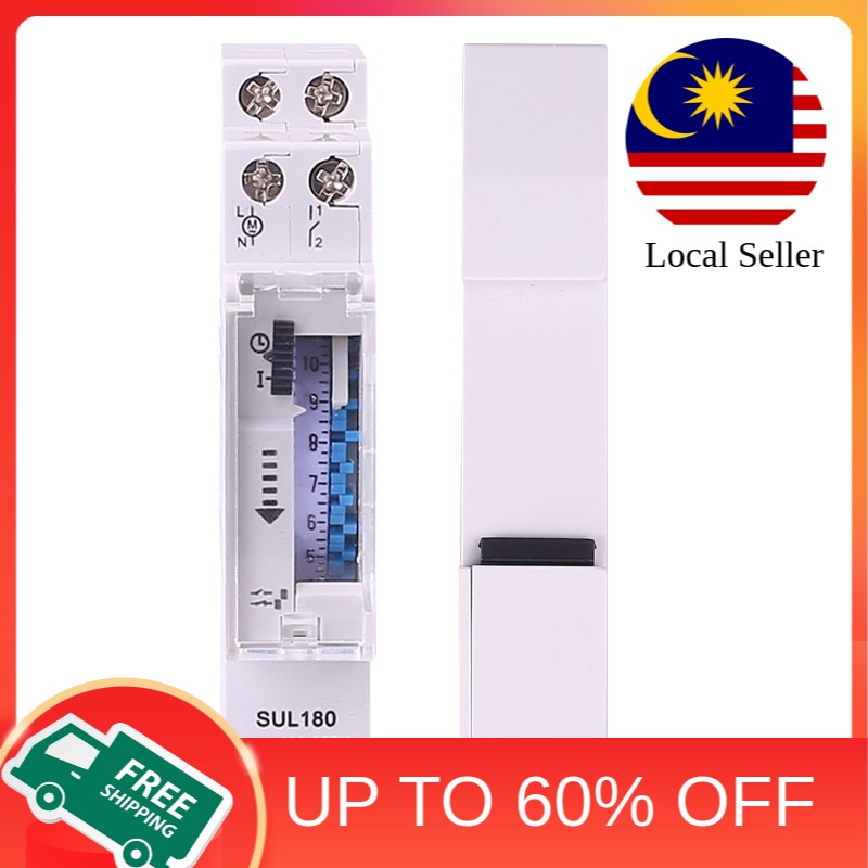 1pcs DIN Rail SUL180 Time Switch Mechanical Timer Switch 24 Hours Programmable Timer 16A Time ...