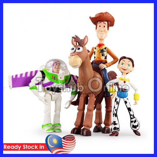 TOYSHUB 4Pcs Big Toys Story 3 Woody Buzz Light Year Jessie Woody ...