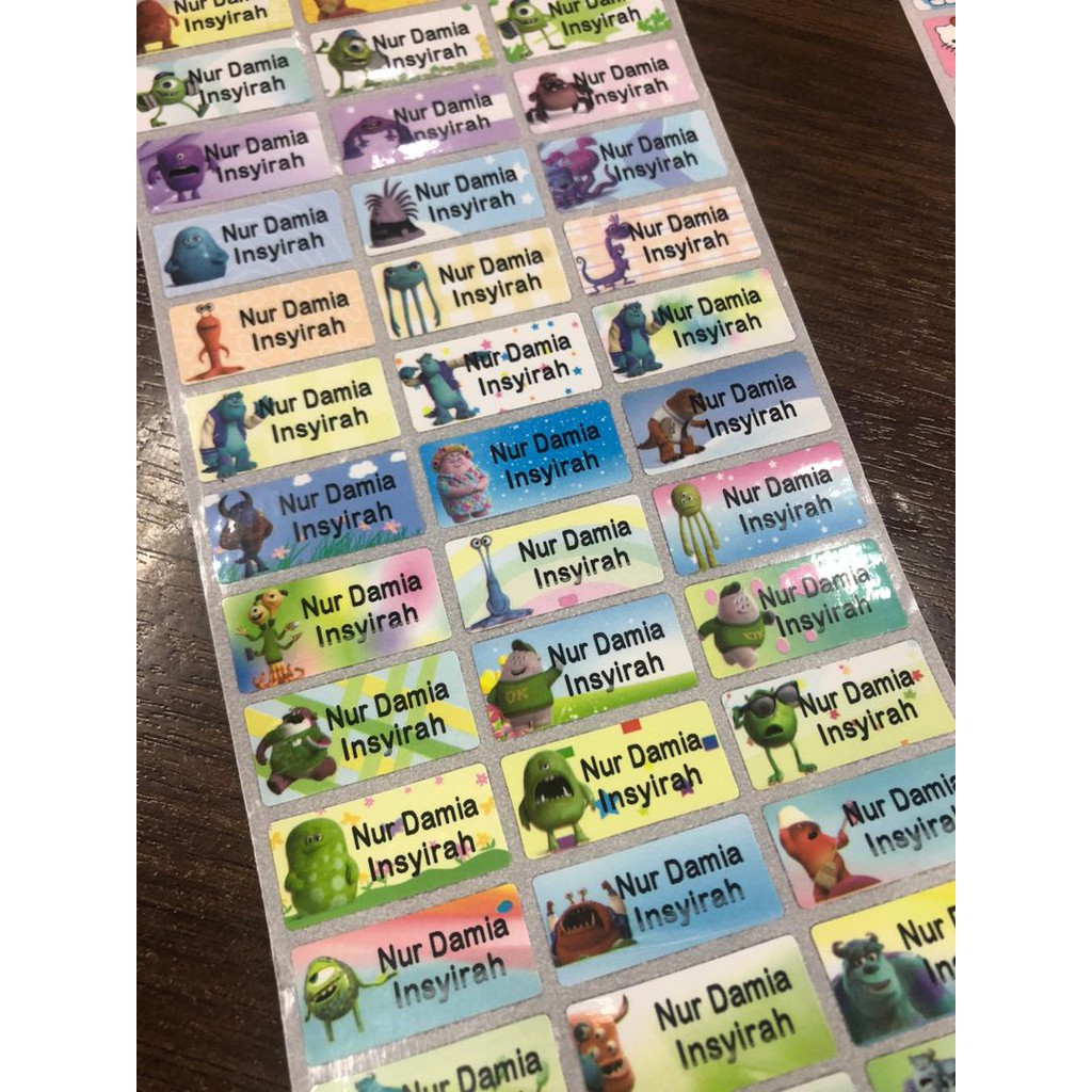 FAMOUS CUTE CARTOON NAME STICKER / WATERPROOF / STICKER NAMA KARTUN ...