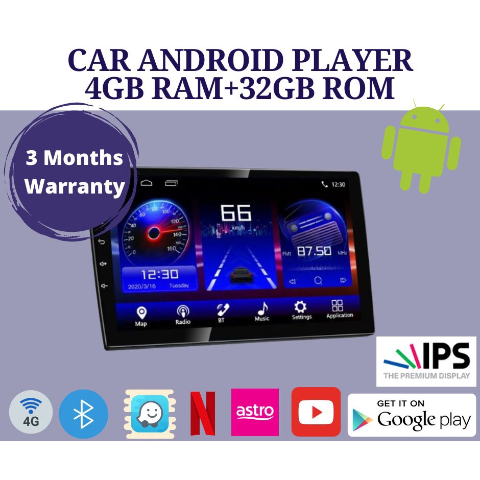 MTK car android player 9&10 inch 2+16/2+32/4+32 IPS screen | Shopee Malaysia