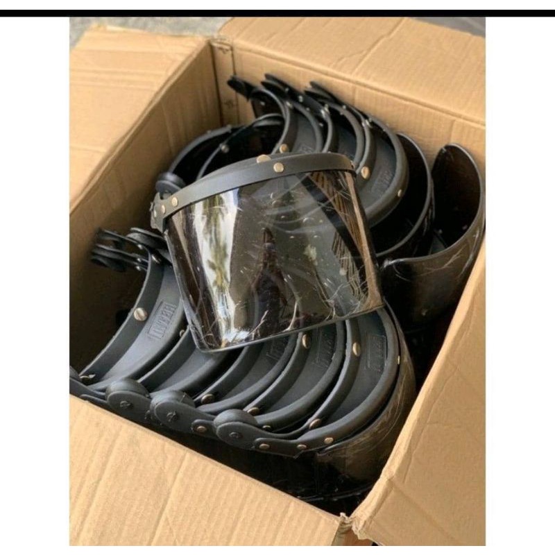 HELMET VISOR THAILAND CLEAR SMOKE MHR HELMET SEPARUH TOPI KURA CERMIN ...